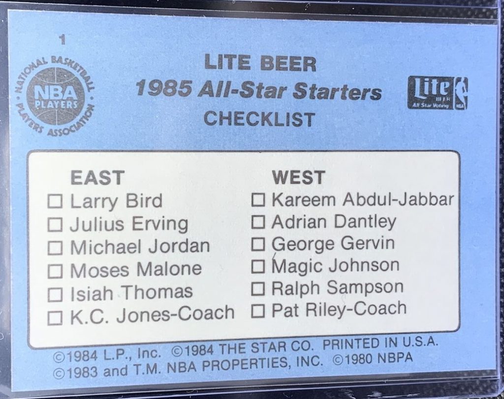 1985 Star Lite All-Stars Set - Star Basketball Cards